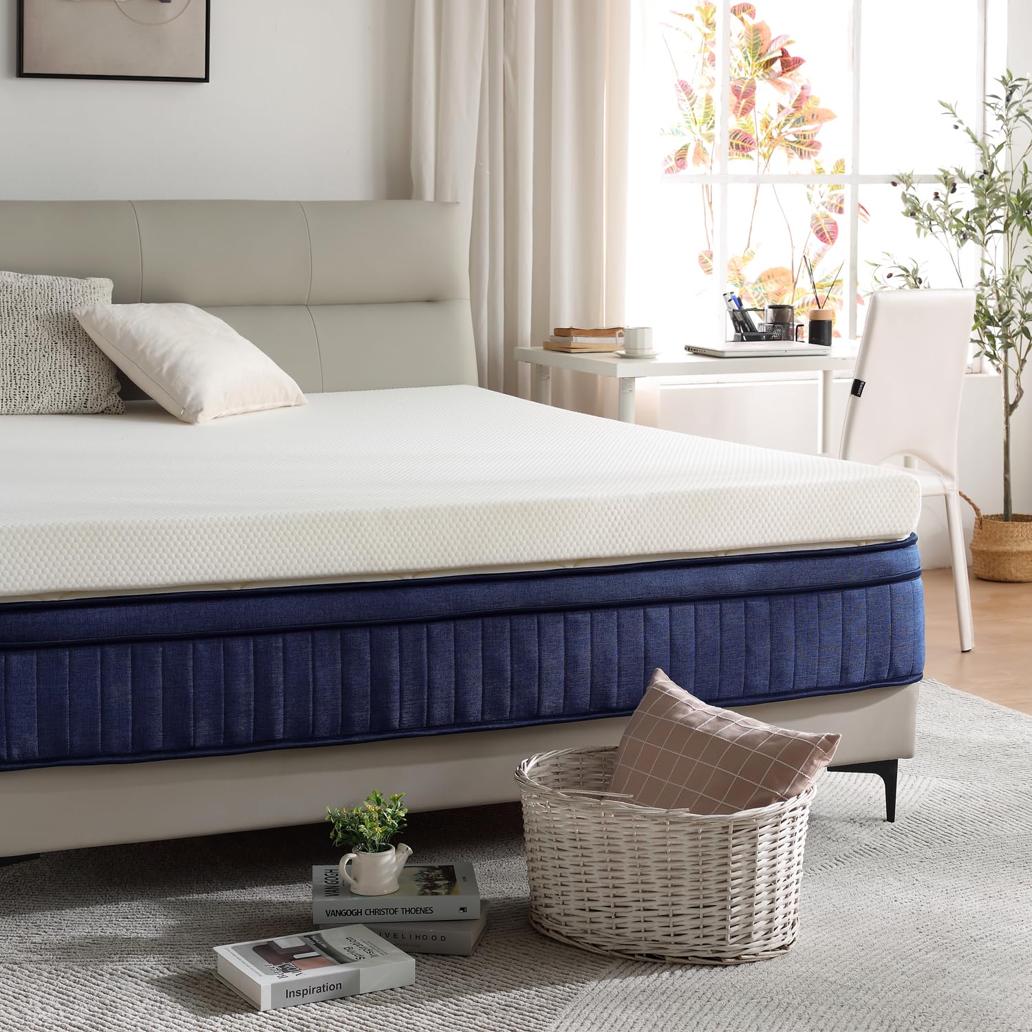Gwydre 3Inch Topper Mattress,Memory Foam Mattress,High Density Ventilated Memory Foam Bed Mattress Topper,with Removable & Washable Cover (Full)