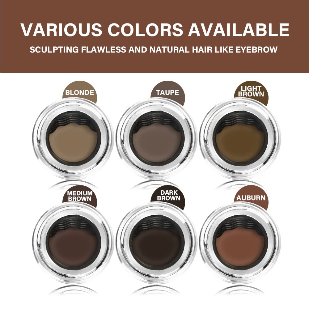Eyebrow Stamp Stencil Kit, Brow Stamp, 24 Pieces Eyebrow Stencils Thick and Thin with 2 Dual Ended Brush and Sponge Applicators, Perfect Natural Brow, Waterproof (Medium Brown)