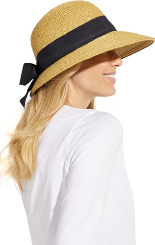 Coolibar UPF 50+ Women's Asymmetrical Clara Sun Hat - Sun Protective (One Size- Natural)