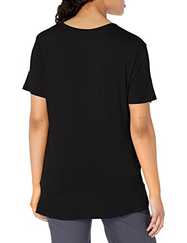 WonderWink Women's Silky Short Sleeve Tee, Black, Large