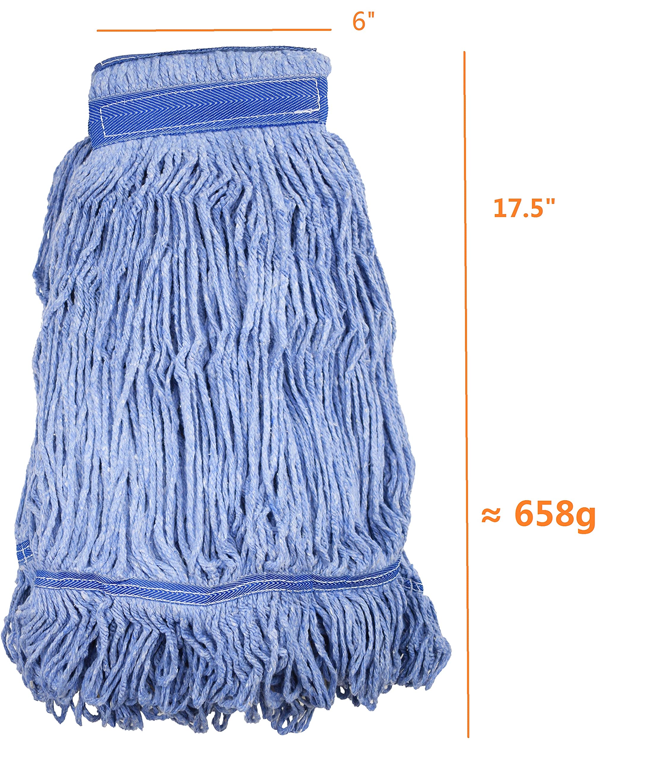 Mop Head Replacement Commercial Heavy Duty String Blue Wet Mop Heads for 3 Typs Commercial Mop Handle(2,Large)