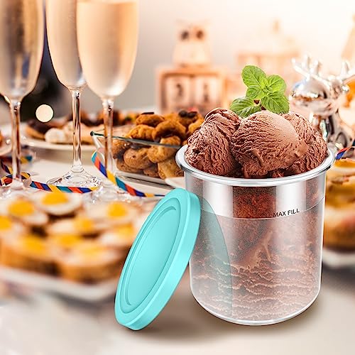 Ruizhihu Creami Pint Containers for Ninja Creami Pints And Lids - 4 Pack Compatible With Nc301 Nc300 Nc299amz Series Ice Cream Maker Airtight And Dishwasher Safe Pint Containers