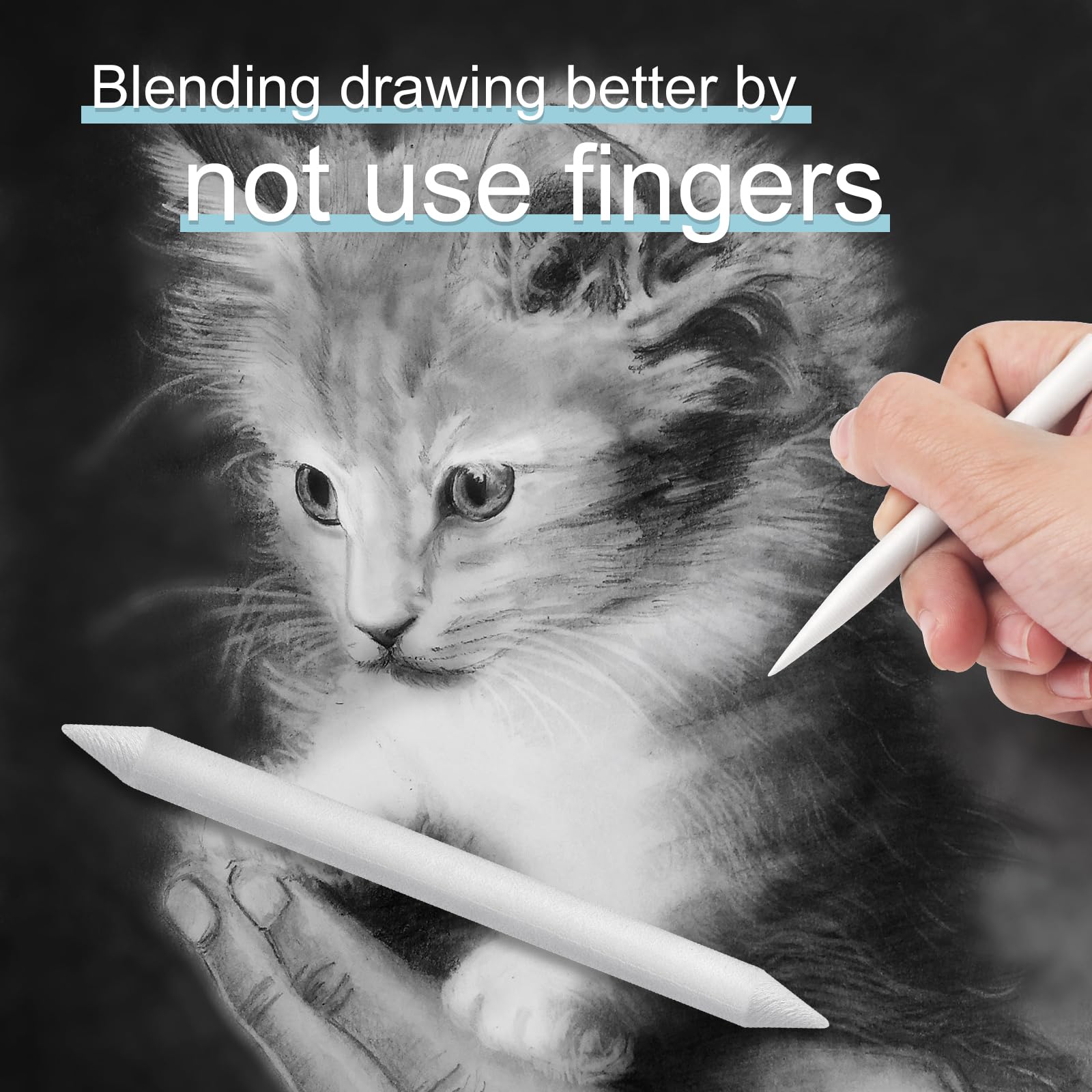 Jeimier 20Pcs Blending Stumps for Drawing, Tortillions Blending Sticks for Beginner Drawing, Art Blenders, Blending Tools Paper Stumps for Shading Completed, Blending Pencil for Sketching, Softness