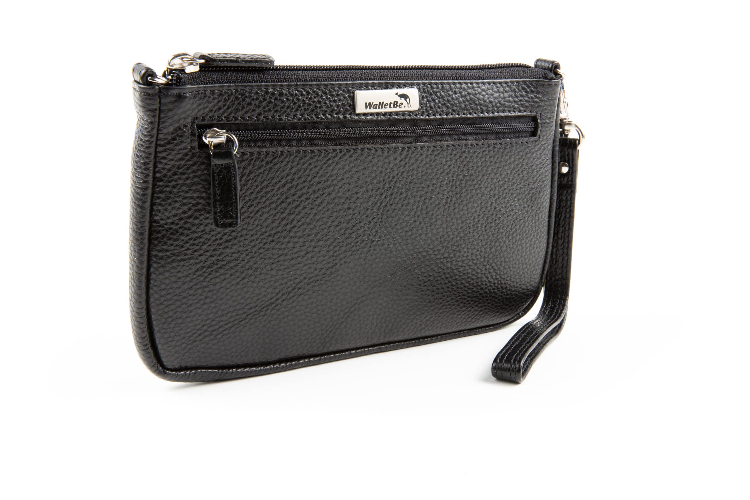 WalletBe Women's Mini Purse Leather Crossbody RFID Blocking Pebbled Black