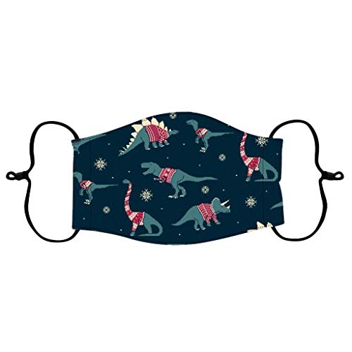 Walsent 5PCS Children Cute Print Washable and Adjustable Face Bandanas for Kids Outdoor Protective Stay Safe Face Bandanas, Christmas Decorations