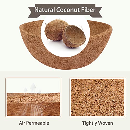 GreatBuddy 4 Pcs Coconut Hanging Basket Liners 14 Inch, Sturdy Round Coco Liners for Planters, Perfect Replacement for The Old, 100% Natural, Easy to Straighten Out