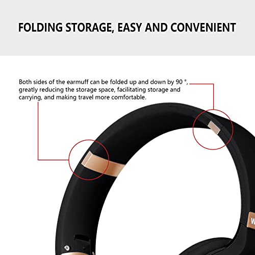 Iuhan Wireless Bluetooth 5.0 Head-Mounted Headset,Foldable Hi-Fi Stereo Bass Headphones,Metal Chip Bluetooth FM Pluggable Card Headset for Sports,Game,Gift for Family,Friend