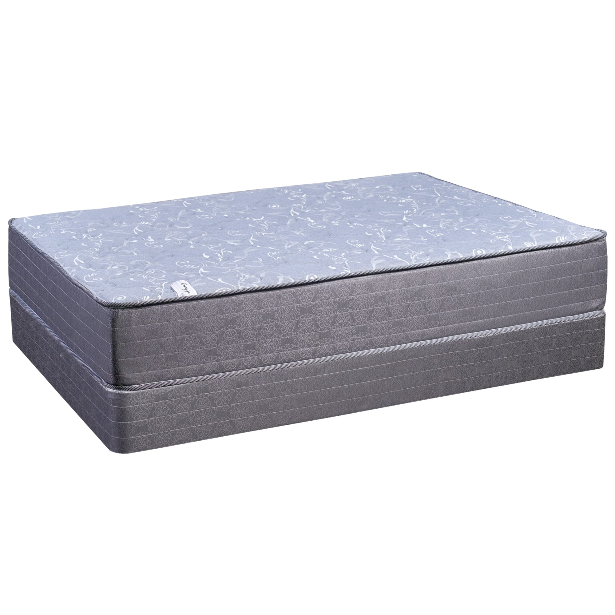 Nutan 11-Inch Firm Foam Encased Euro Top Gel Infused Innerspring Mattress and 8" Wood Box Spring/Foundation Set, Queen
