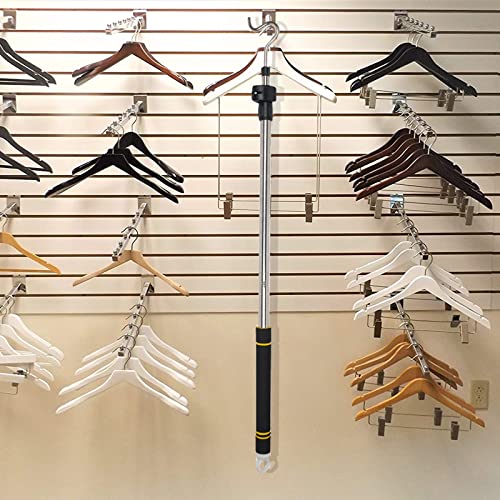 Greeily Clothes Hanger Reaching Hook Telescopic Adjustment it is Light and can Extend from 37" to 65" with 4.7 "Hook and Sponge Handle.Multifunctional Hook Rod for Hanging Lights, Clothing.