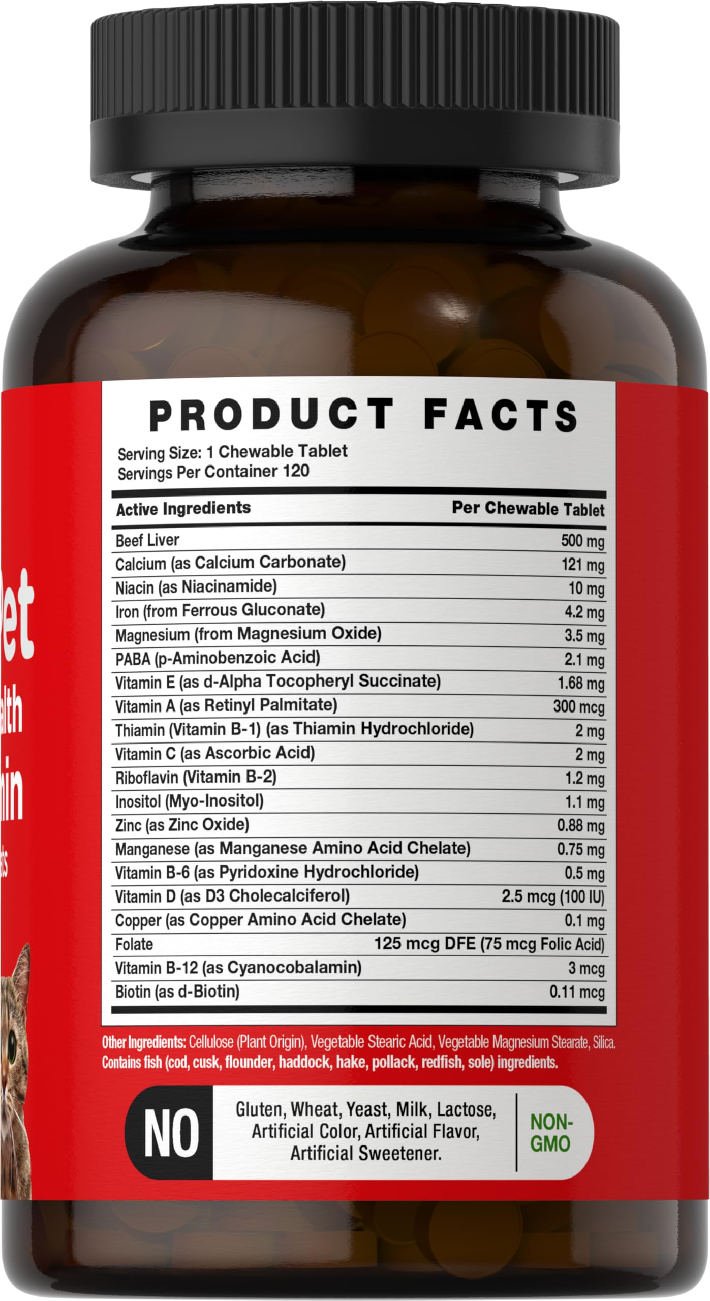 Horbäach Pet Multivitamins for Dogs & Cats | 120 Chewable Tablets | Health Support Supplement | Non-GMO, Gluten Free | by River & RULA
