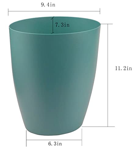 Gereen 2 Gallon Small Trash Can,Oval Small Trash Bin Wastebasket for Bathroom Bedroom Kitchen Countertop Under Sink (2 Pack, Blue+Green)