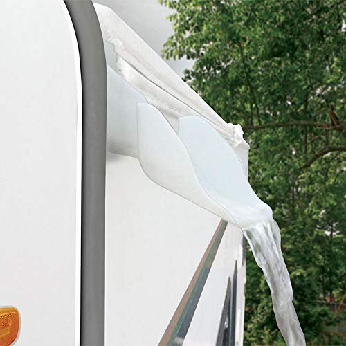RV Gutter Spouts - Rigid RV Gutter Extenders, Directs Rainwater Away from Your RV, Long Version Extended RV Rain Gutter Spouts for Trailer Camper Motorhome Toy Hauler (2 Left +2 Right, White)
