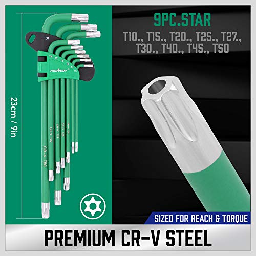 HORUSDY Hex Key Allen Wrench Set, SAE & Metric Star Long Arm Ball End Hex Key Set, Industrial Grade Allen Wrench Set