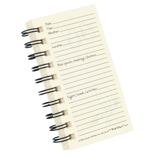 Write it Down Journals Unlimited Series Guided Journal, Bird Watching, My Bird Journal, Mini-Size 3”x5.5”, with a Kraft Hard Cover, Made of Recycled Materials