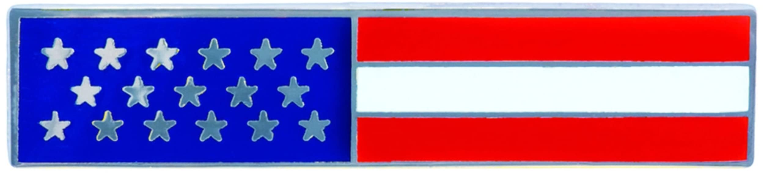 U.S. Flag Lapel Pin, Enameled & Plated, 2 Clutch Backs, 1-3/4x3/8" Regular/Clutch Back Blue Line 1-3/4 x 3/8"