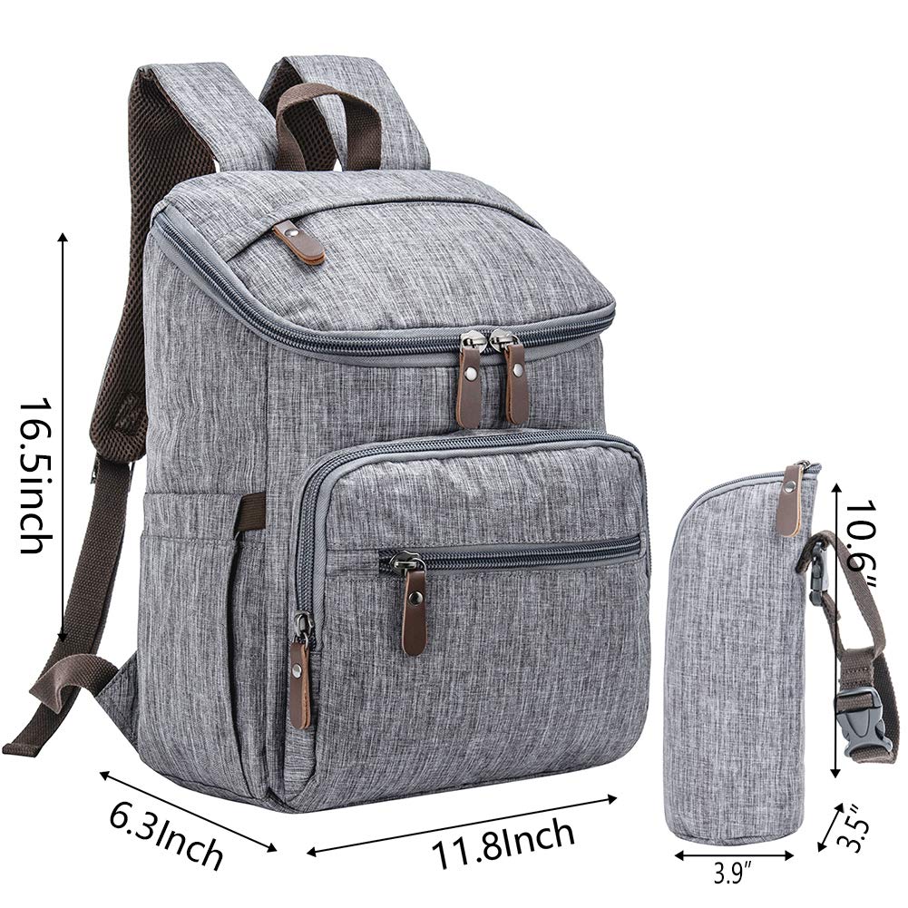 Diaper Bag Backpack, Large Unisex Baby Bags with Insulated Pockets & Changing Pad, Multi-Function Travel Back Pack Maternity Changing Bags (Grey)
