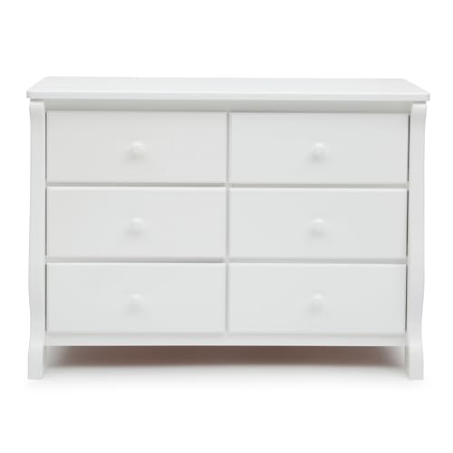 Delta Children Universal 6 Drawer Dresser with Interlocking Drawers - Greenguard Gold Certified, White