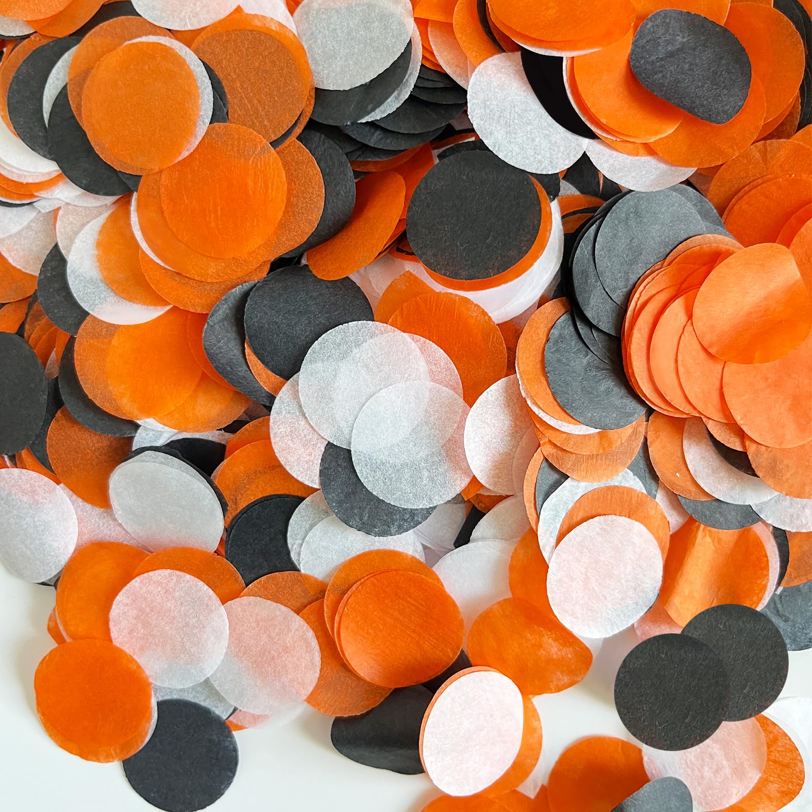 Halloween Confetti 1 inch Paper Confetti Black Orange and White Table Confetti for Halloween Decorations 1.75oz