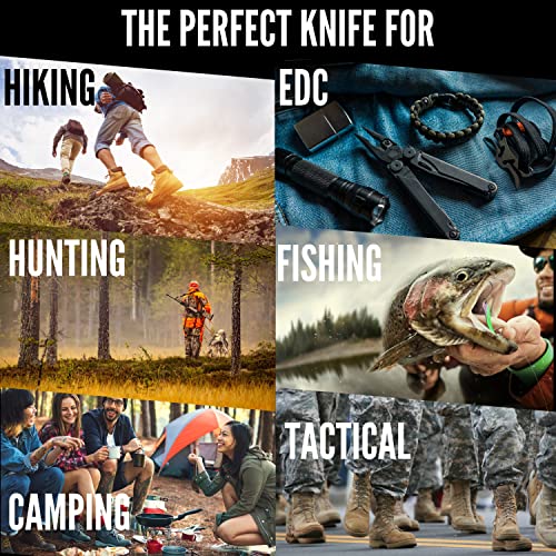 Honey Badger Drop Point Pocket Knife - 3.19" Folding Pocket Tactical Knife for Women & Men, Drop Point Blade Camping Knife, Stainless Steel Pocket Knife for Utility Work (Green, 8Cr13Mov, 3.19"/81mm)
