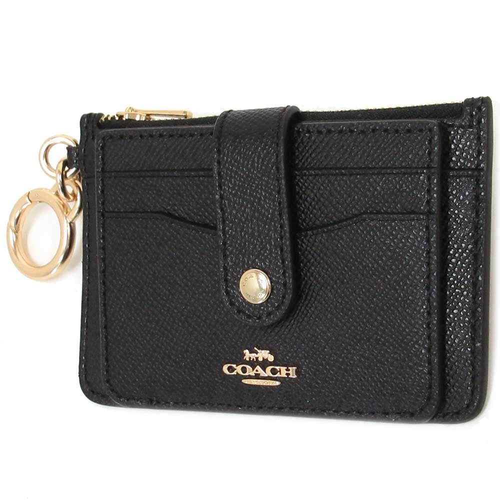Coach Women's Attachment Card Case (Crossgrain Leather, Black)