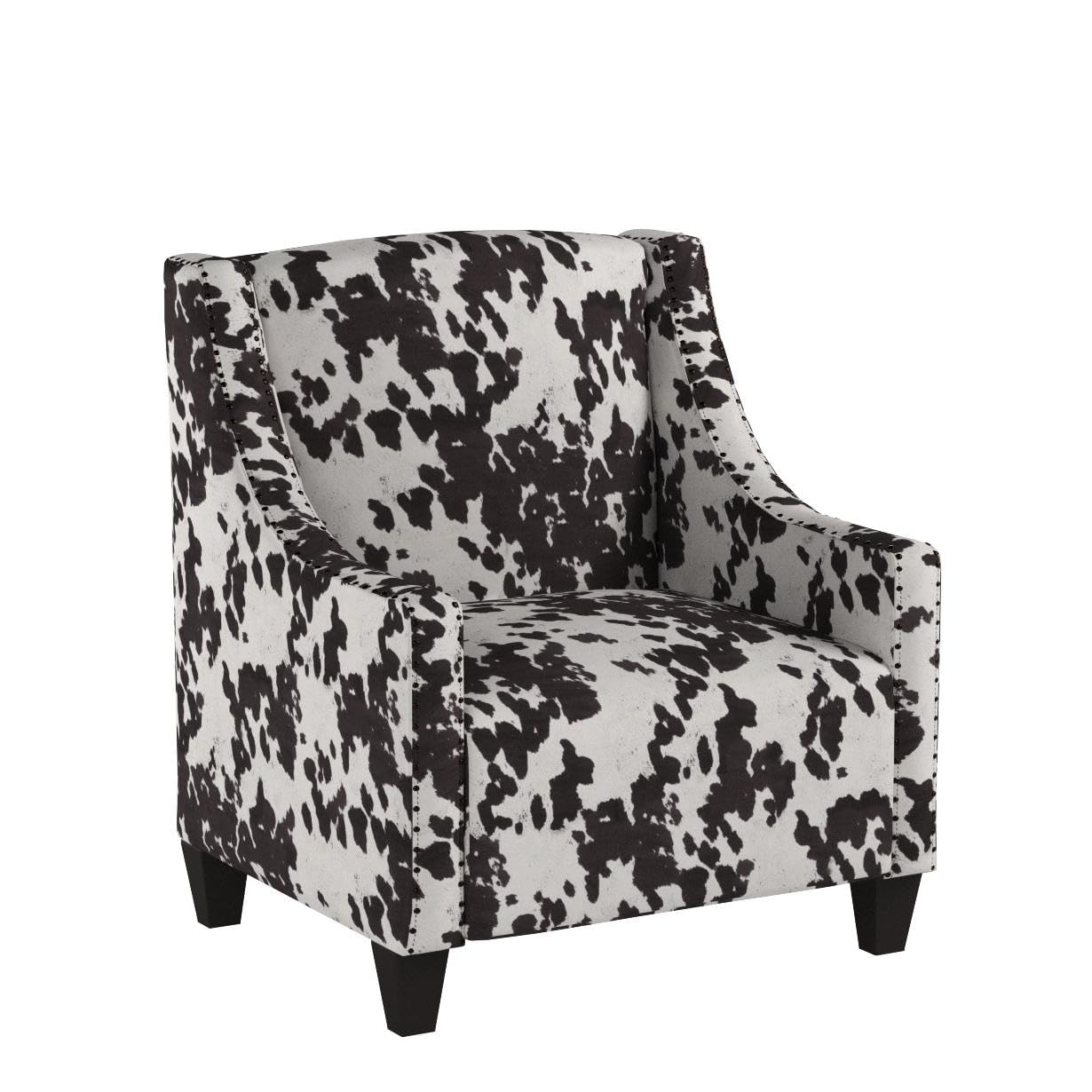 Christopher Knight Home Elysabeth Studded Velvet Club Chair, Milk Cow / Dark Brown 32.75D x 29.25W x 37.5H in