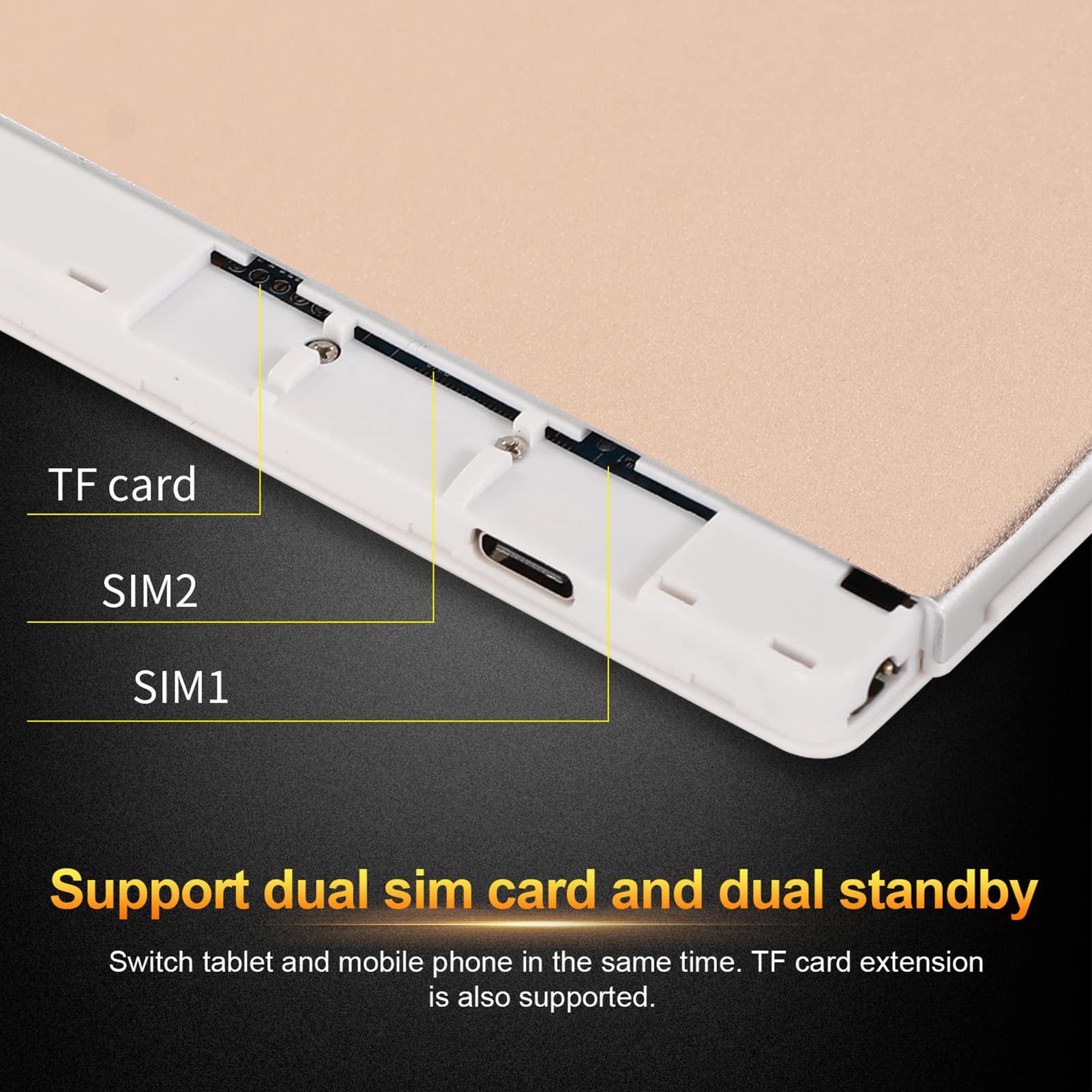 DAUZ HD Tablet, 8 Inch IPS 100-240V 8 Inch Tablet 1920x1200 Octa Core CPU 4GB RAM 64GB ROM for Travel (US Plug)