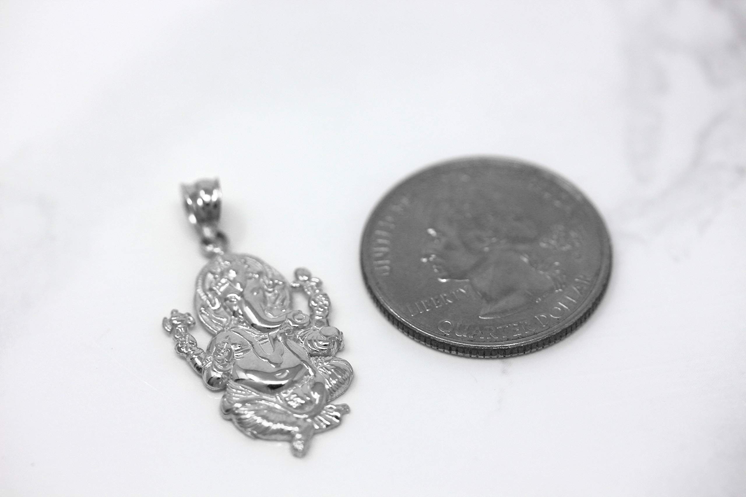 CaliRoseJewelry Sterling Silver Hindu Lord Ganesh Ganesha Elephant Hindu God of Fortune Charm Pendant