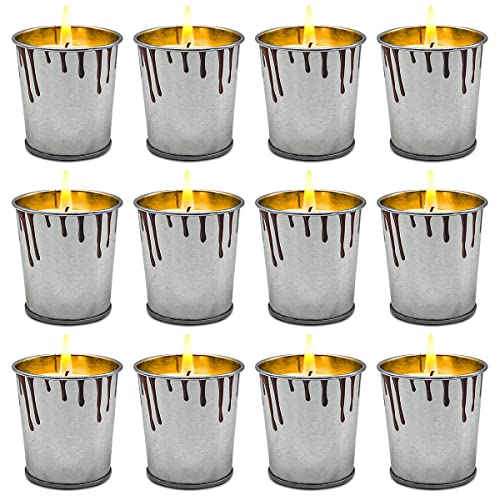 soyyla of 12 Citronella Candles, 2 oz Small Bucket Soy Wax Candle, Made with Citronella Essential Oil, Use for Outdoor, Indoor, Garden, Camping, Patio