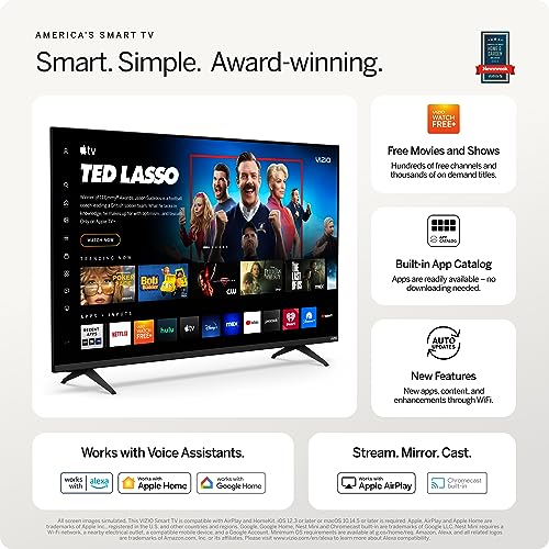 VIZIO 43-inch V-Series 4K LED HDR Smart TV w/Dolby Vision, WiFi 6E, Bluetooth Headphone Capable, AMD FreeSync & Alexa Compatibility, V435M-K04, 2023 Model