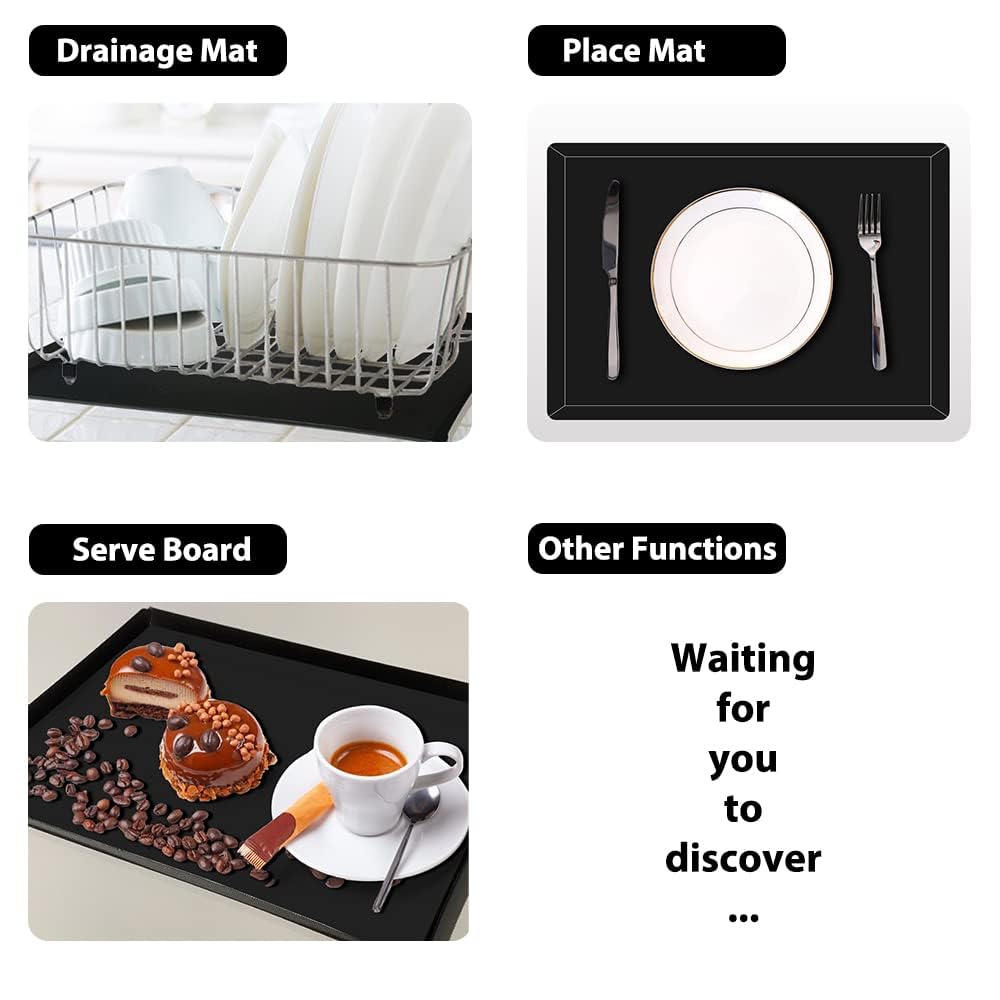 Extra Thick Foldable Cutting Board with Lip, Flexible Plastic Cutting Board Mats for Kitchen, Black Cutting Boards for Meat, Nonslip Cutting Mats, BPA Free, Dishwasher Safe, Set of 3