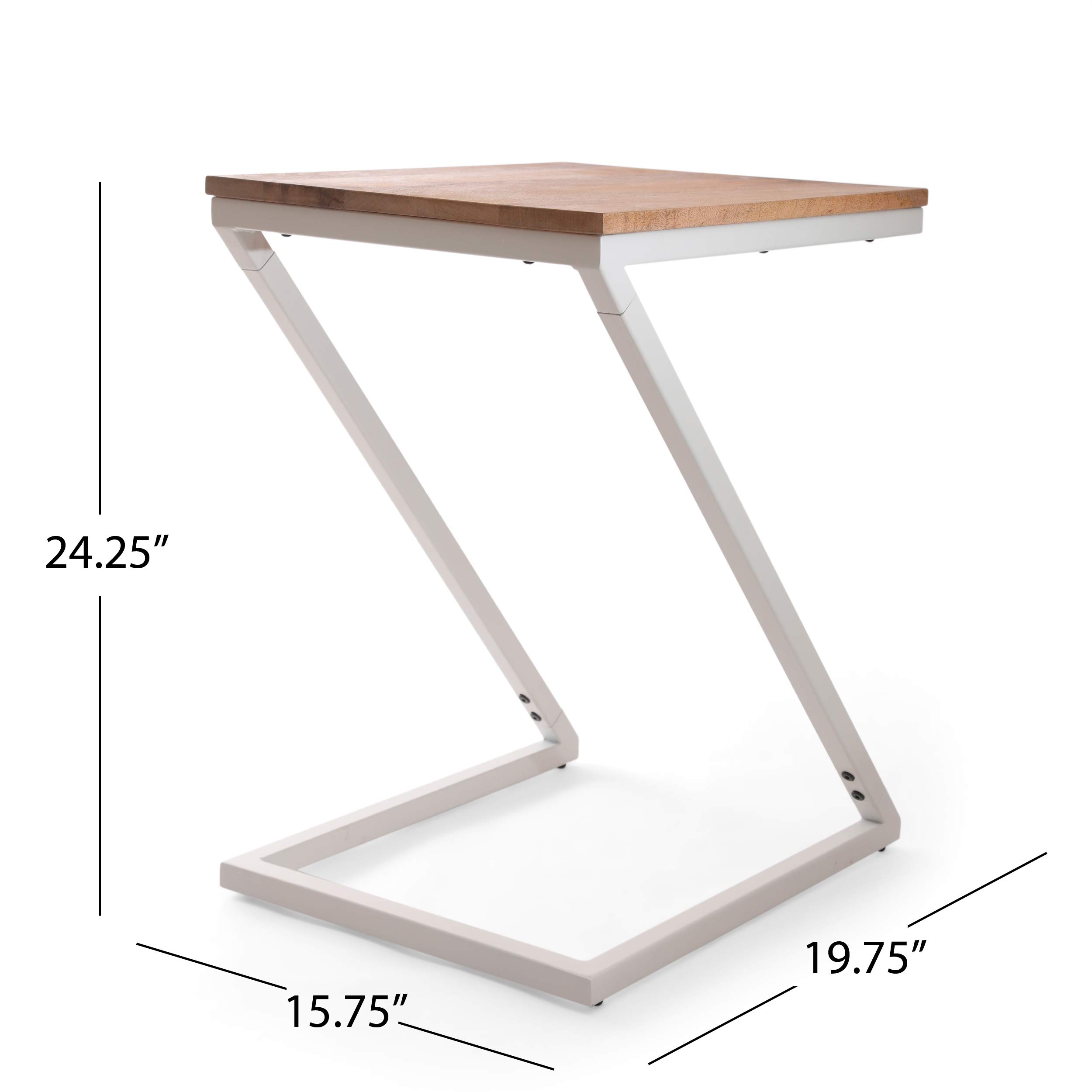 Christopher Knight Home END Table, White + Natural
