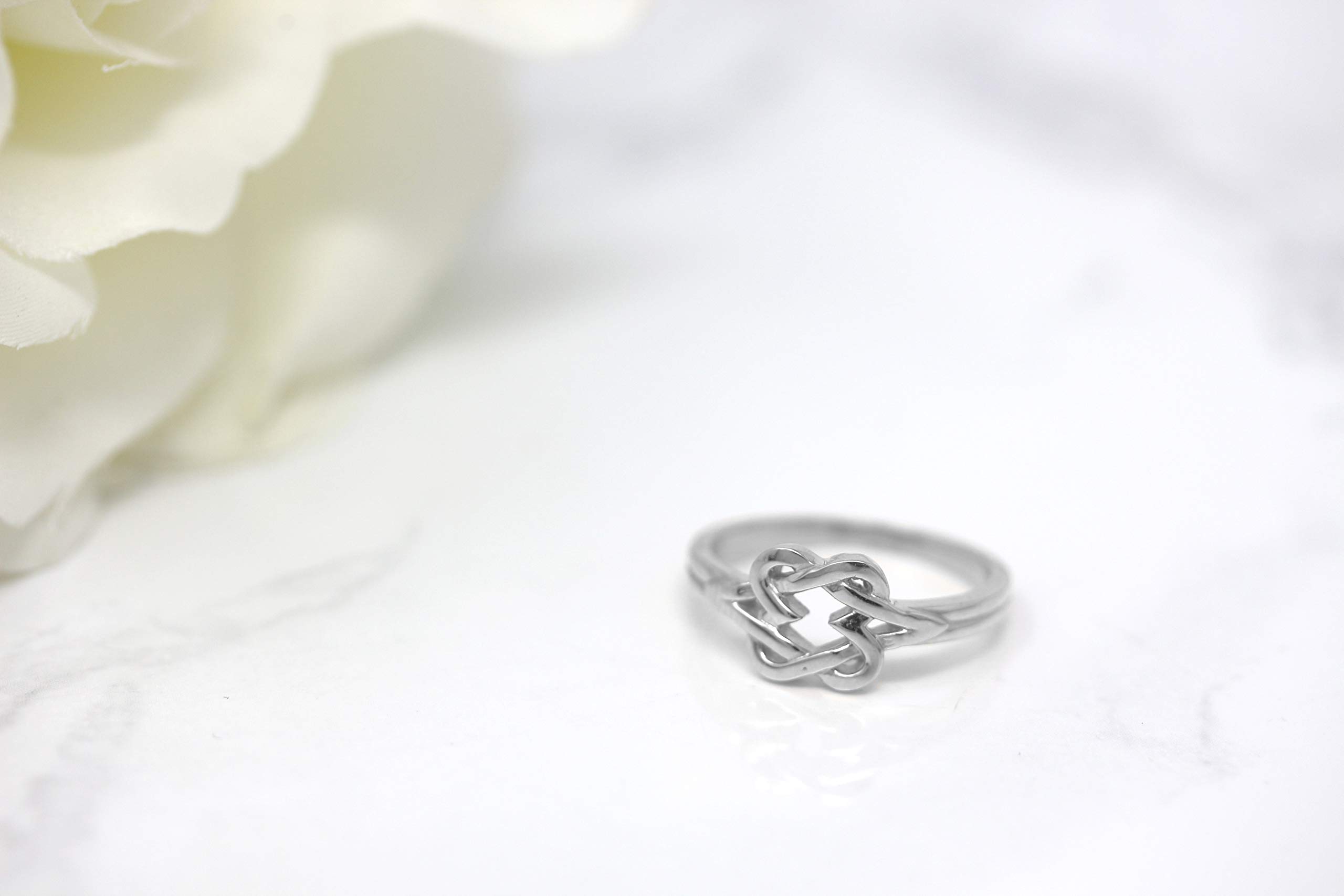 CaliRoseJewelry White Gold 14k Star of David Infinity Forever Heart Ring (Size 6.5)