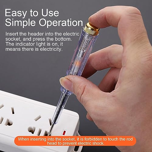 Fielect Test Screwdriver, Voltage Detector Pen Light Circuit Tester Electric Test Pen Screwdriver Neon Tube AC/DC 100-500V Clear 1pcs