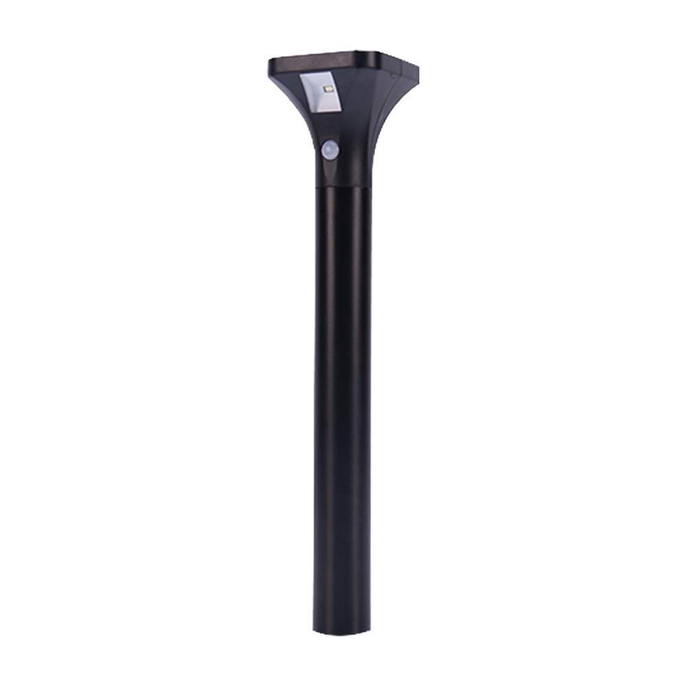 ZMY LED Solar Black Induction Pillar Light Outdoor Garden Lawn Post Lighting Landscape Home Column Lantern Waterproof Modern Simple Aluminum Pathway Fixture