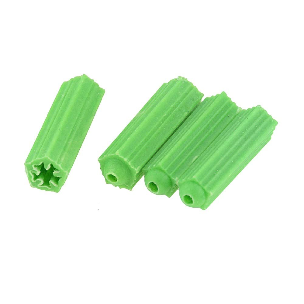 Expansion Bolts 50PCS Plastic Expansion Pipe Green M6 M8 Wall Plug Rubber Anchor Plug Self Tapping Screw Expansion Tube Wall Anchors and Screws for Drywall (Size : One Size, Specification : M6)