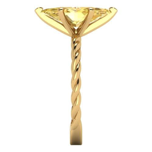 Clara Pucci 2ct Marquise Cut Solitaire Rope Knot Yellow Simulated Diamond Engagement Promise Anniversary Ring 18K yellow Gold 6.75