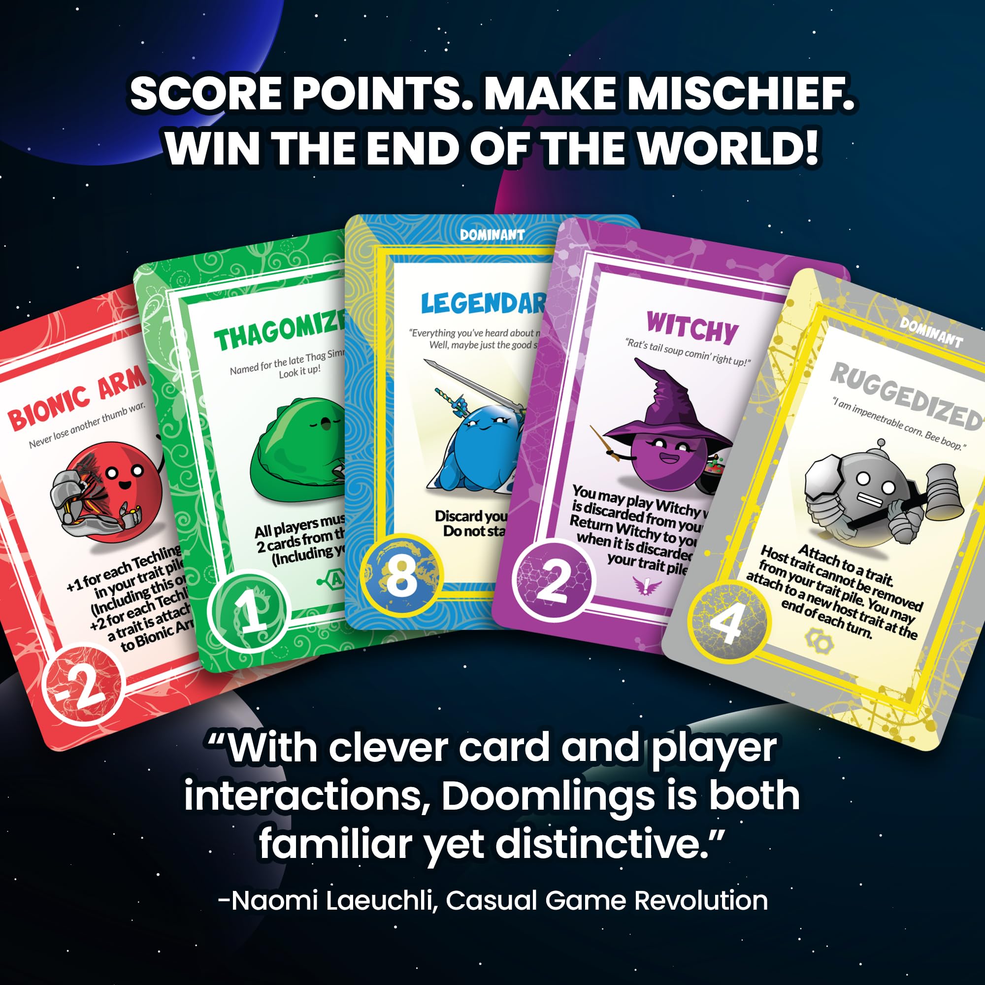 Doomlings Deluxe Bundle - Fun Family Card Game for Adults, Teens & Kids, Ages 10+, Includes Playmat, 5 Expansions & 3 Mystery Holofoils…
