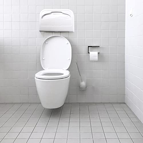 EZbrnd Wall-Mounted Half-Fold Toilet Seat Cover Dispenser for Commercial/Residential/Bathroom/Office, Seat Cover Paper Sold Separately, White, 3100-EZ