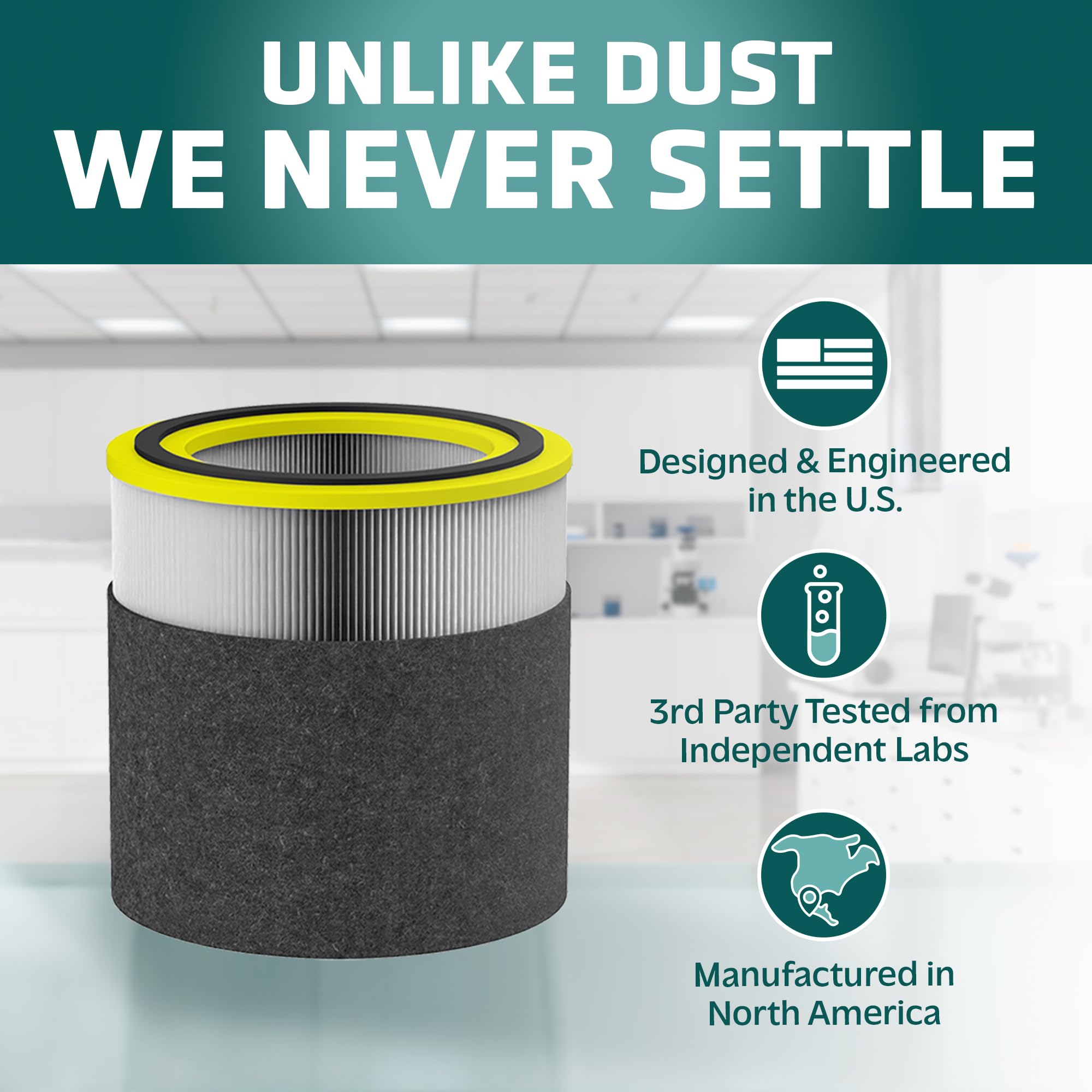 GermGuardian Filter V HEPA Pure Genuine Air Purifier Replacement Filter, Removes 99.97% of Pollutants for Models AC3000W, AC3000B, AC3050, AP3151 and AC151, Black/Yellow, FLT151