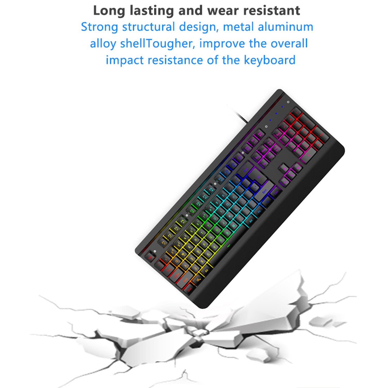 EXHNLE Keyboard and Mouse Combo Backlit, Illuminated Full-Size Keyboard and Mouse, with 104 Key Computer PC Gaming Keyboard for PC/Laptop