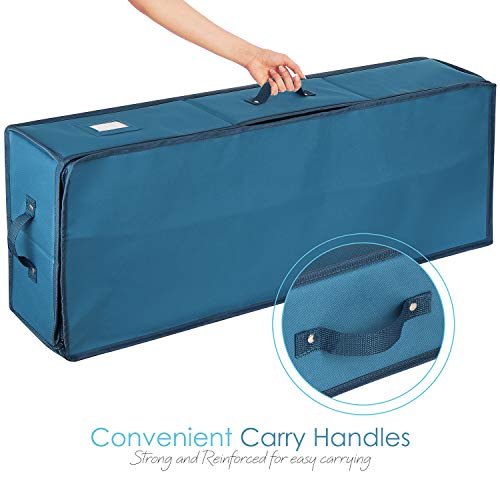 Hearth & Harbor Wrapping Paper Storage Container - Christmas Storage Bag with Interior Pockets - Gift Wrapping Organizer Storage Fits Up to 22 Rolls of 40" - Tear Proof Wrapping Paper Organizer