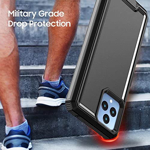 LEKEVO for REVVL 6 5G / REVVL 6X 5G Phone Case, with Screen Protector & Camera Lens Cover, Heavy Duty Dual Layer Phone Case, Military Grade Drop Proof Rugged Protective Shell (Black)