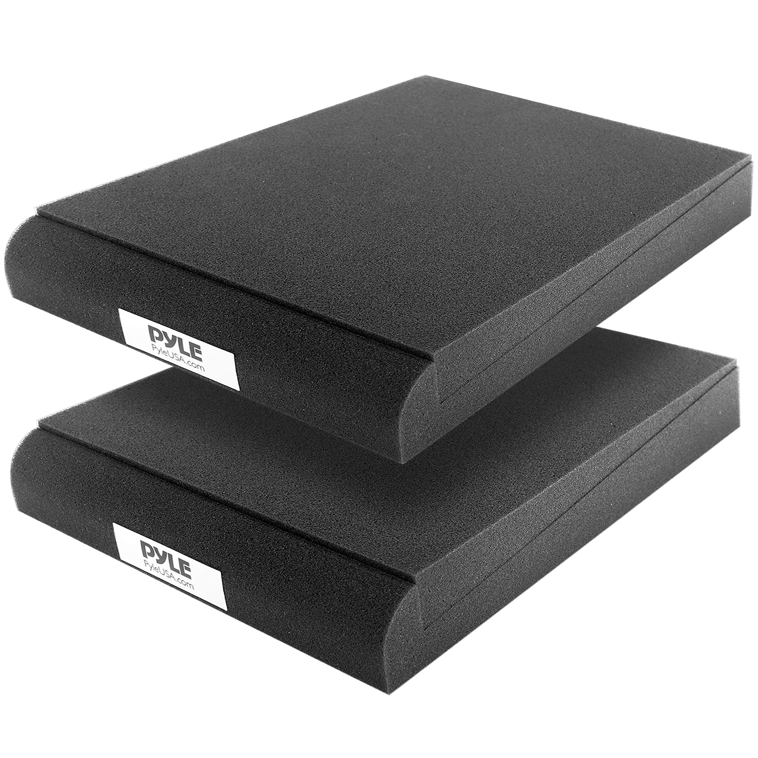 Pyle Sonos Speaker Stand Pair of Sound - Play 1 and 3 Holder & Sound Dampening Speaker Riser Foam - Audio Acoustic Noise Isolation Platform Pads Recoil Stabilizer PSI03 (9 x 12 x 2 Inch, Pair)
