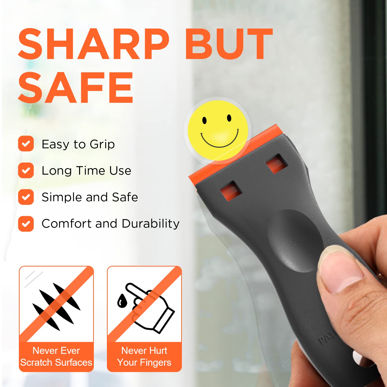 Plastic Razor Blades Scraper Tool - 2 Pack Wall Paint Remover with 100 Pcs Plastic Blades Kit No Scratch Car Window Glass Wood Sticker Removal Floor Stove Kitchen Decal Tape Cleanings