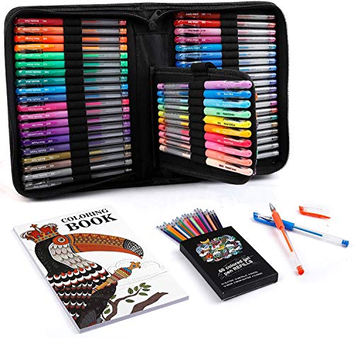 Lelix Gel Pens, 120 Pack Gel Pen Set, 60 Unique Colors with 60 Refills for Adults Coloring Books Drawing Doodling Crafts Scrapbooking Journaling