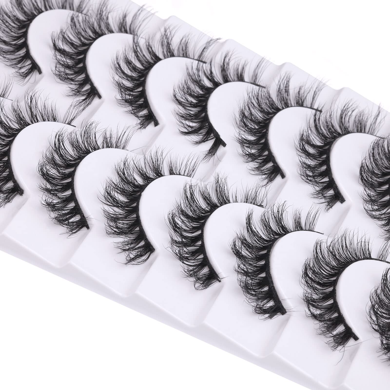 False Eyelashes Natural Look Fluffy Mink Lashes zanlufly Wispy False Eye lashes 14MM Curly Eyelashes 3D Thick Soft Handmade Reusable Fake Eye lashes Pack
