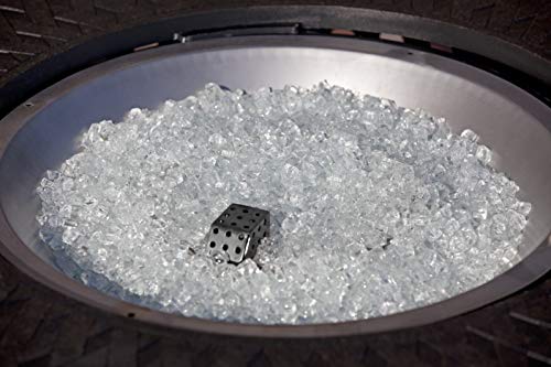Fire Sense 62365 Premium Sparkling Reflective Tempered Fire Glass for Outdoor Fireplace Gas or Propane Fire Pits Easy to Install & Stimulate Viewing Experience - 10 Lbs - Crystal Clear