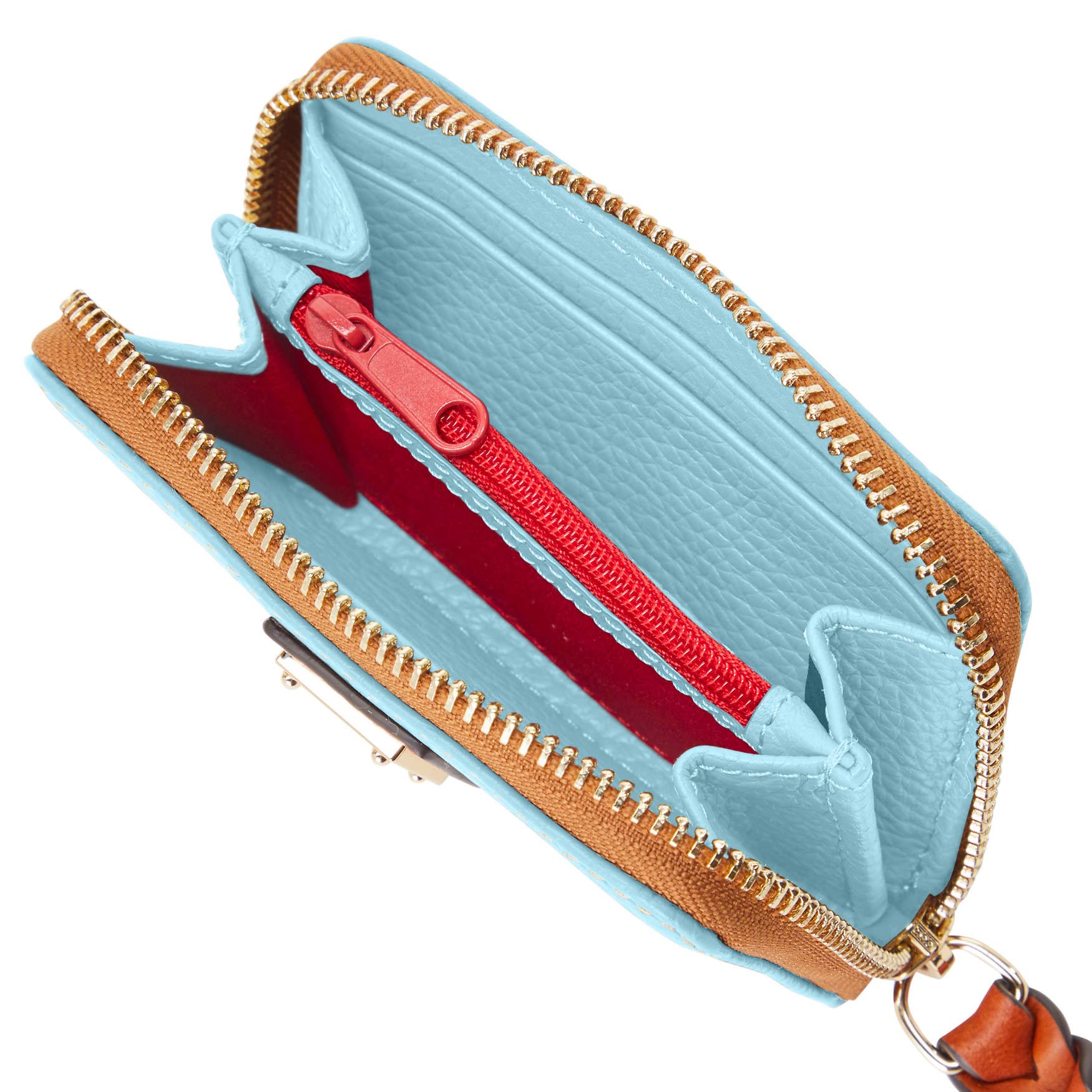 Dooney & Bourke Wallet, Pebble Grain Large Zip Around Credit Card Case Wallet - Caribbean Blue