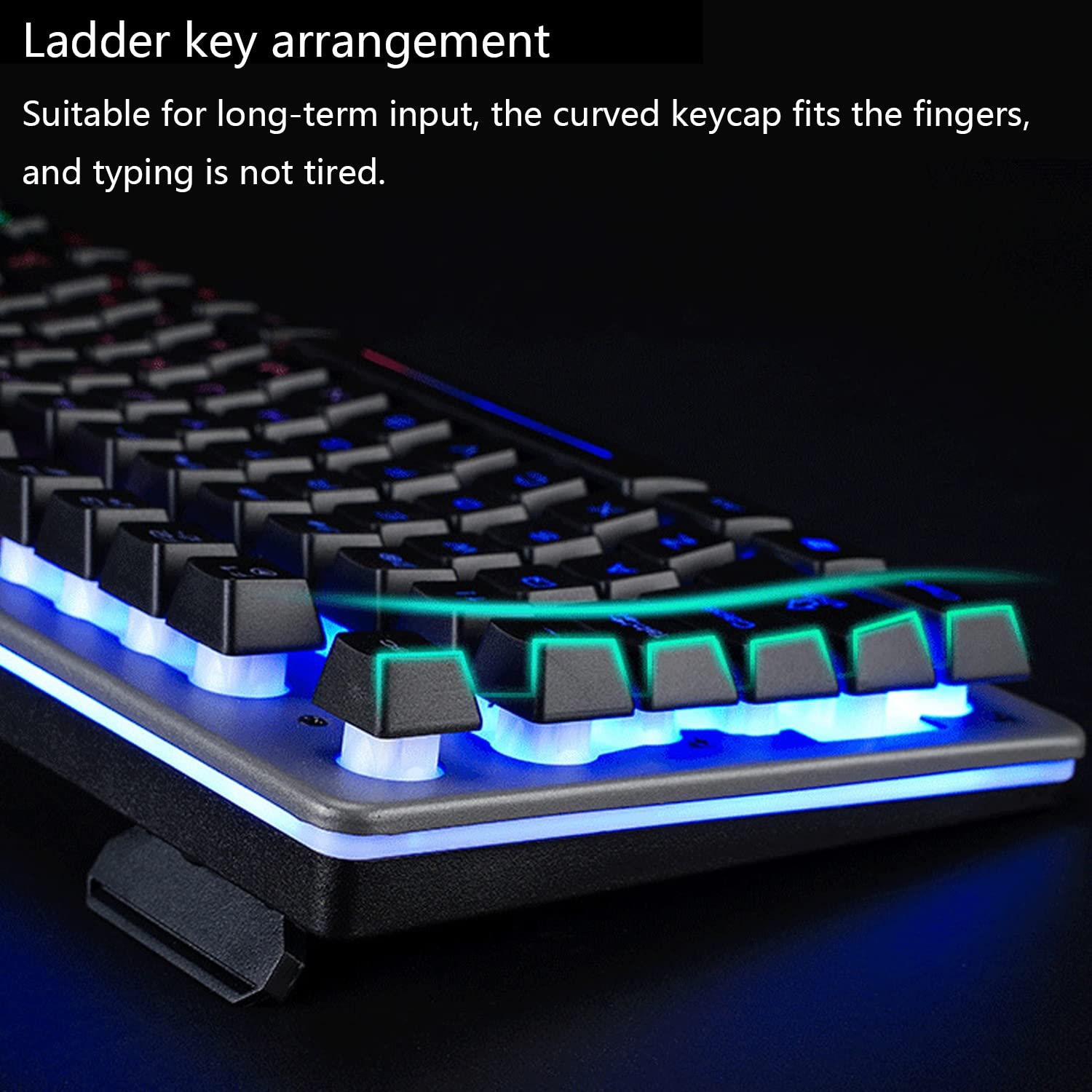 EXHNLE Wired Gaming Keyboard and Mouse Combo, RGB Backlit Keyboard with 104 Key, USB Wired Backlit Keyboard, for Laptop PC Computer Game and Work