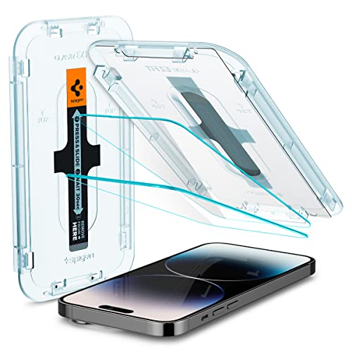 Spigen Tempered Glass Screen Protector [GlasTR EZ FIT] designed for iPhone 14 Pro [Case Friendly] - Sensor Protection / 2 Pack